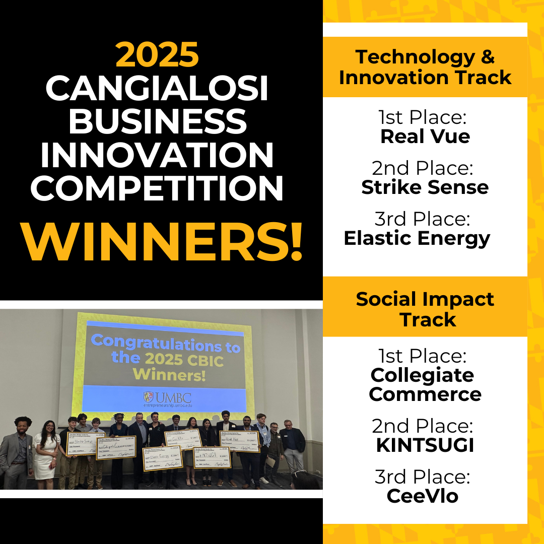 2025 Cangialosi Business Innovation Competition Winners! - bwtech@UMBC